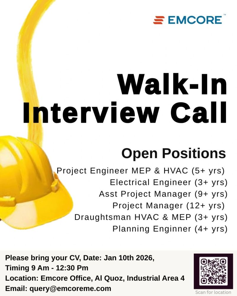 Emcore Walk in Interview in Dubai