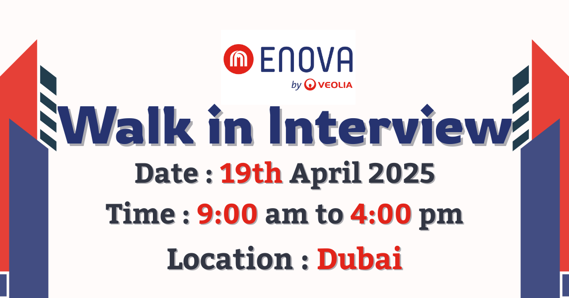 Enova Walk in Interview in Dubai