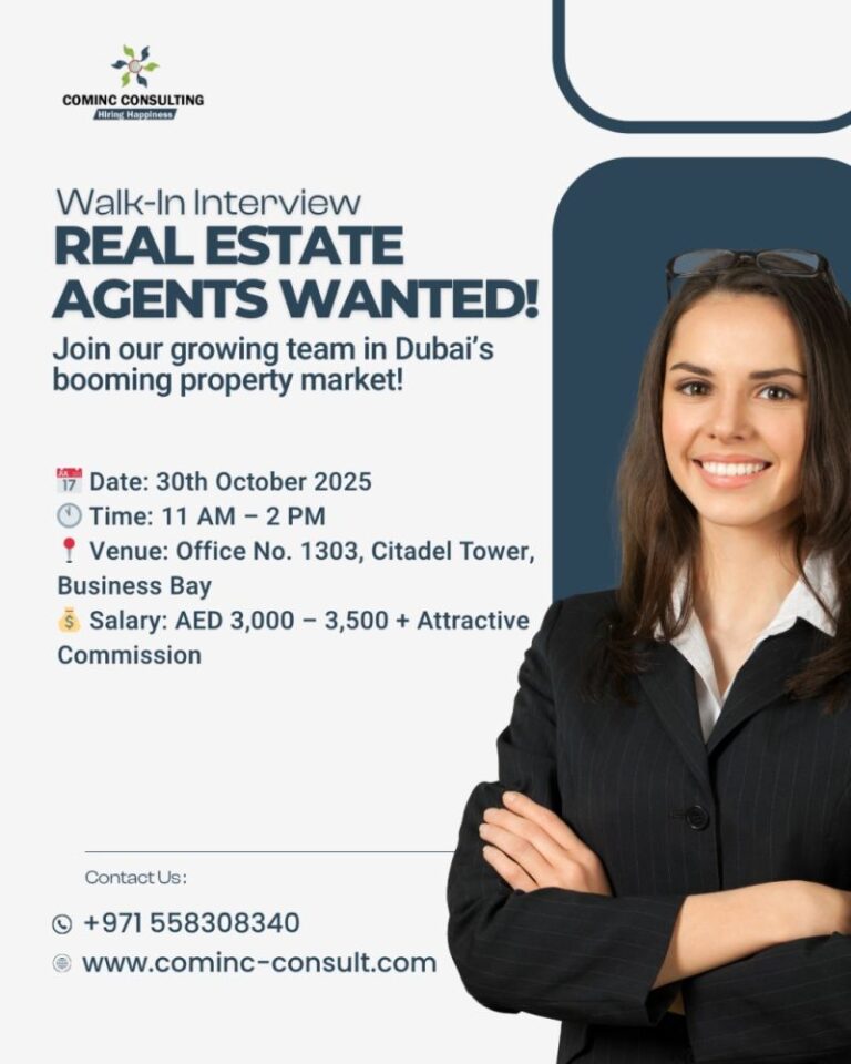 Cominc Consulting Walk in Interview in Dubai