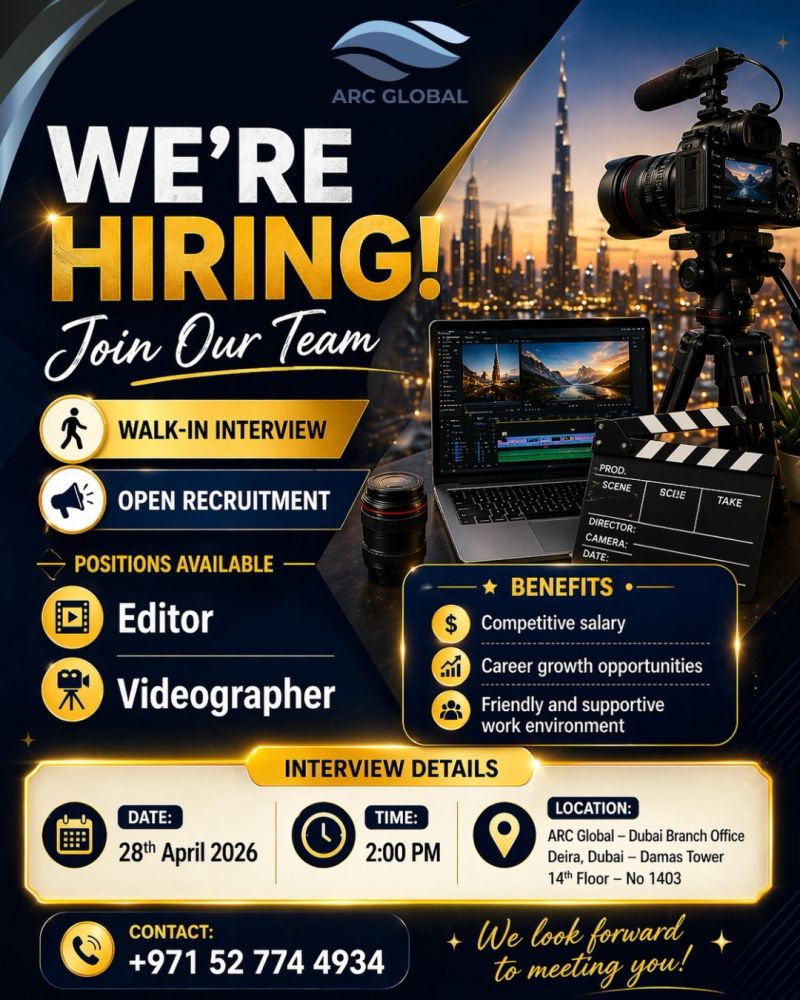 ARC Global Walk in Interview in Dubai April 2026