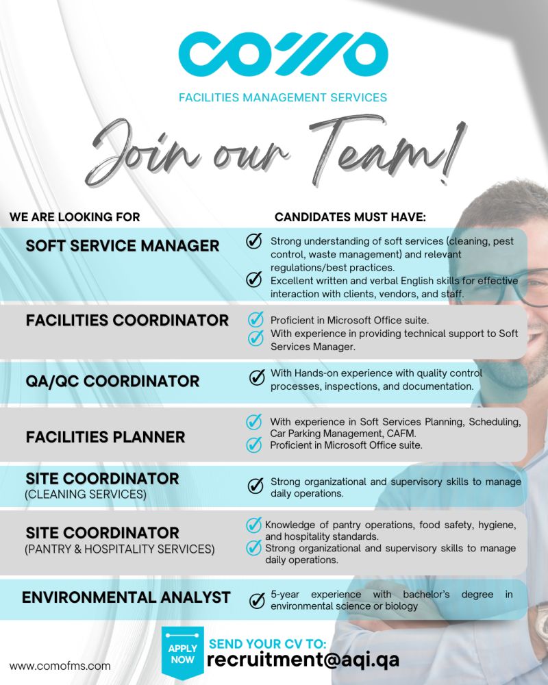 COMO Facilities Recruitments in Qatar