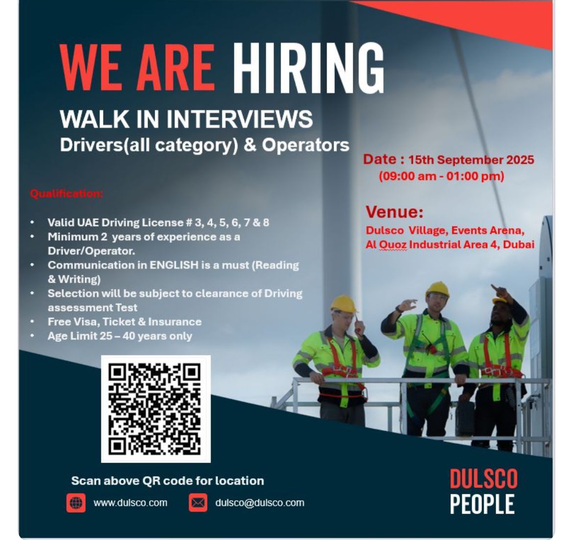 Dulsco Group Walk in Interview in Dubai