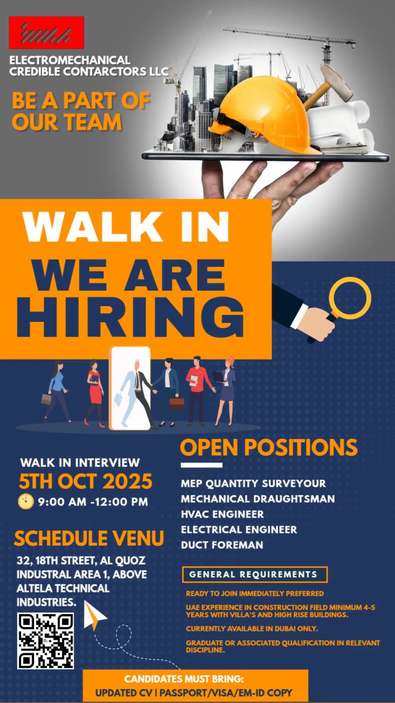EMCC Walk in Interview in Dubai