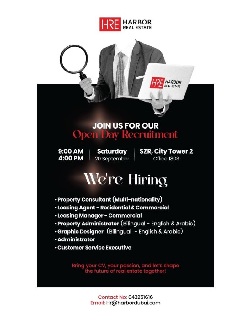 Harbor Real Estate Open Day Recruitment in Dubai