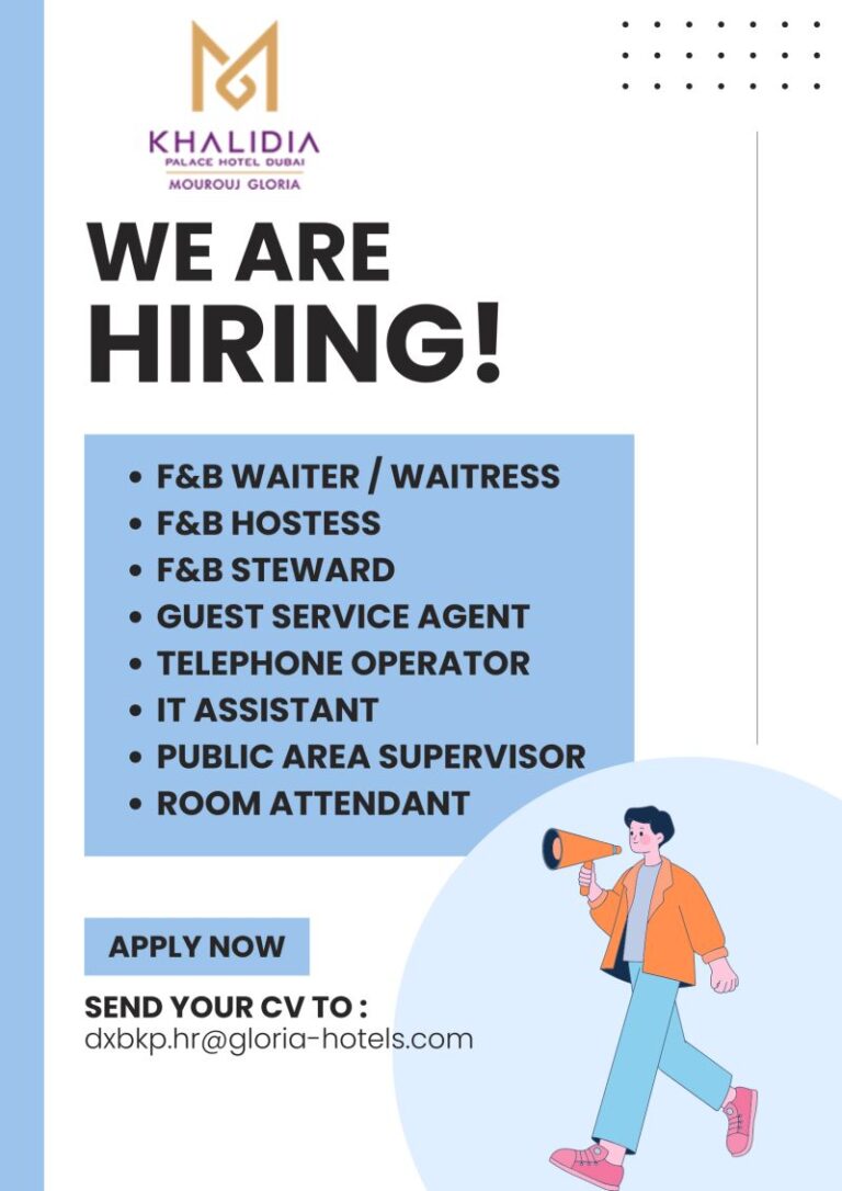 Khalidia Palace Hotel Recruitment in Dubai