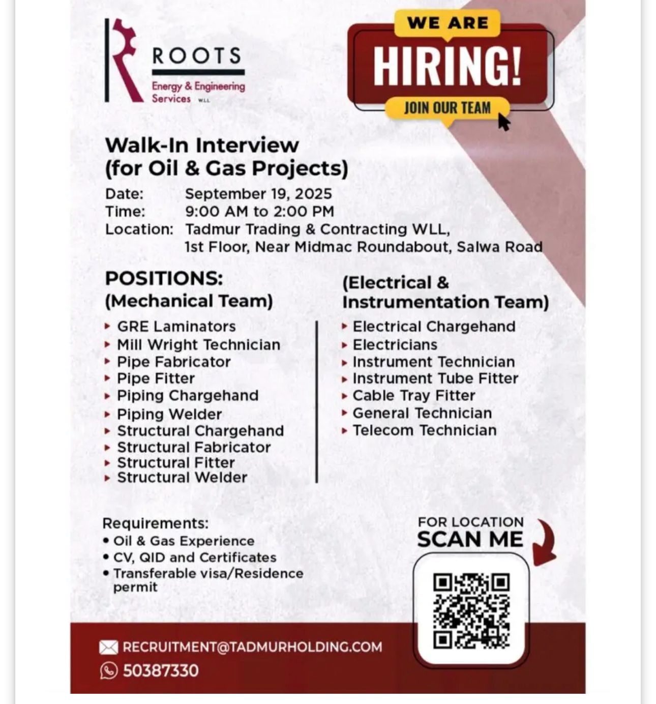 Roots Energy Walk in Interview in Qatar