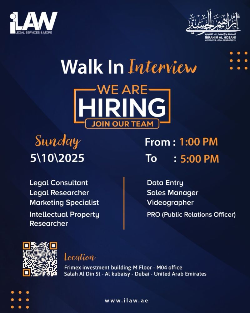 iLAW Walk in Interview in Dubai
