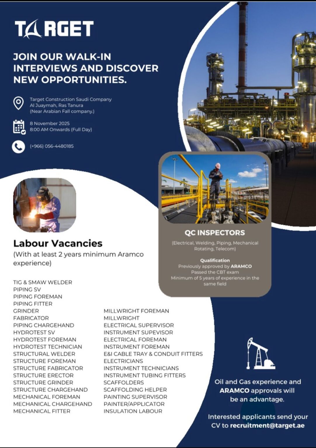 Target Engineering Walk in Interview in KSA