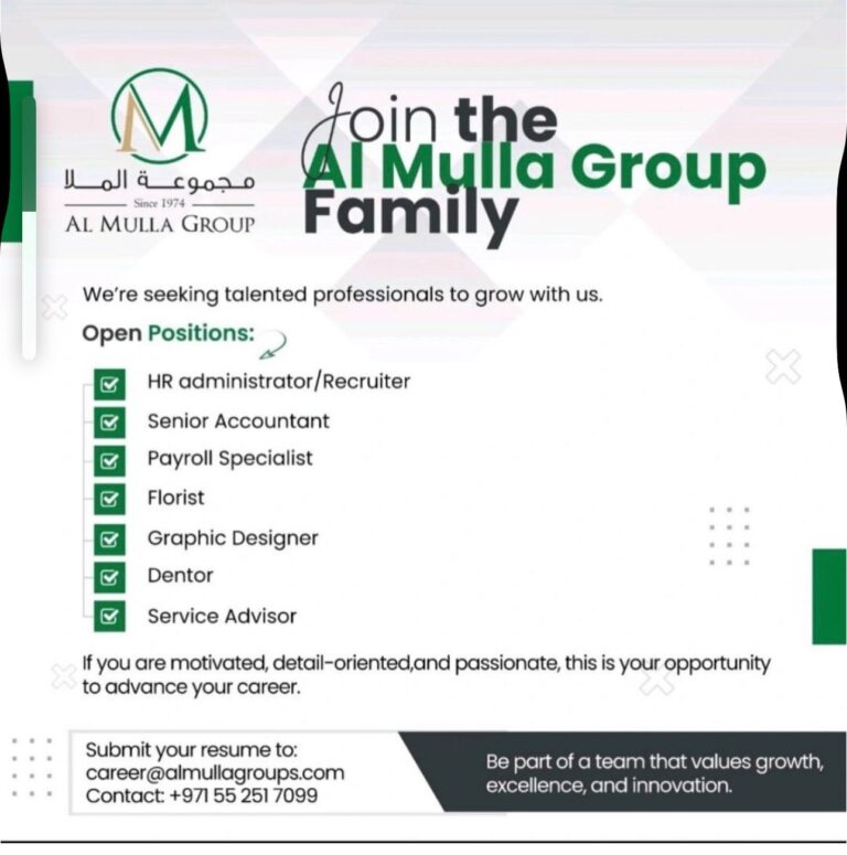 Al Mulla Group Recruitment in UAE