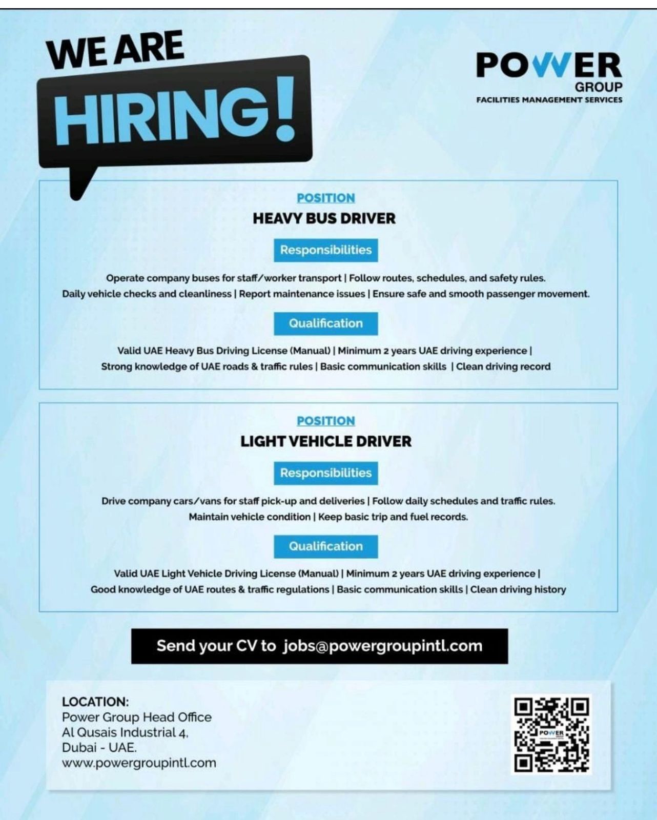 Power Group Recruitment in Dubai