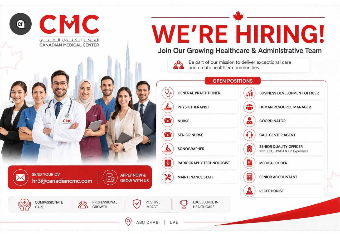 Canadian Medical Center Recruitment in Abu Dhabi