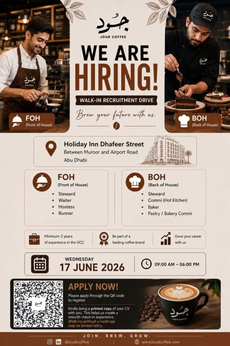 Joud Coffee Walk in Interview in Abu Dhabi June 2026