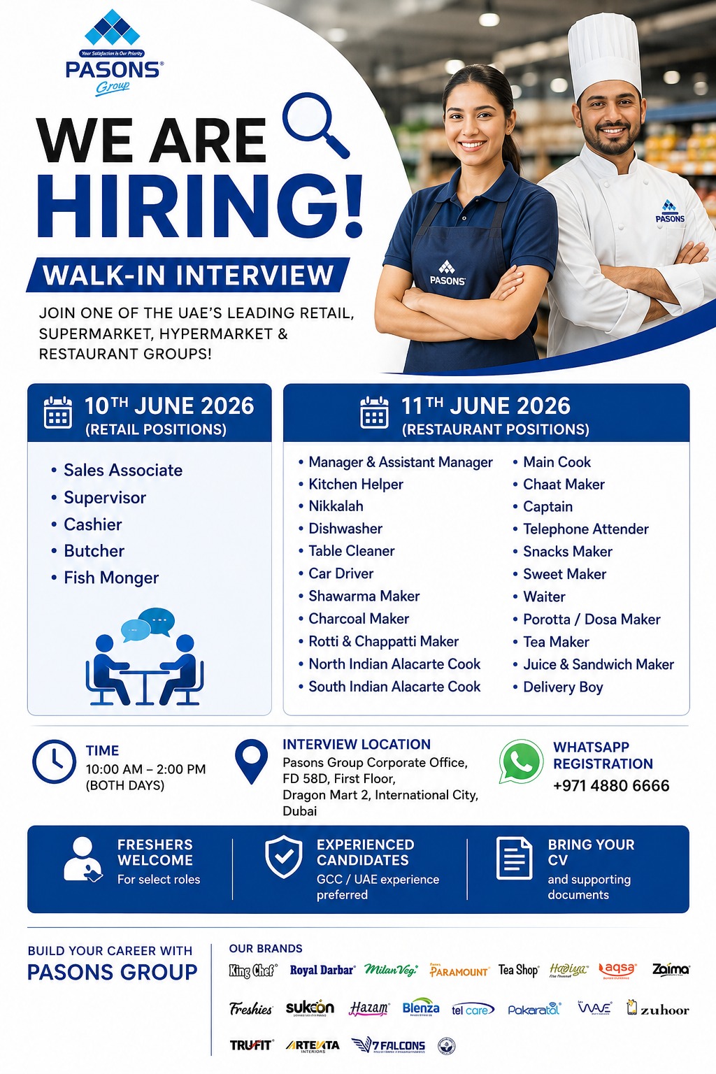 Pasons Group Walk in Interview in Dubai June 2026