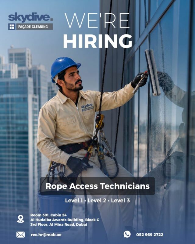 Skydive Facade Cleaning Walk in Interview in Dubai July 2026